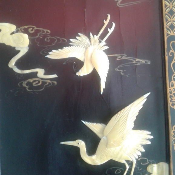 Wall Decor | Vintage Asian Shell Lacquer Wall Panel | Poshmark